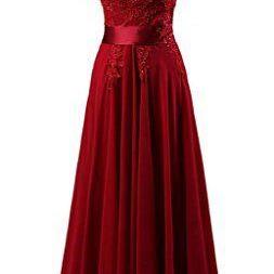 Dark Red Sheer Neck Long Formal Occasion Dress on Luulla