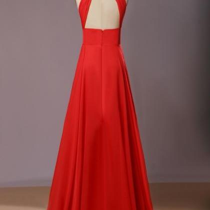Long Red Chiffon Prom Dress on Luulla