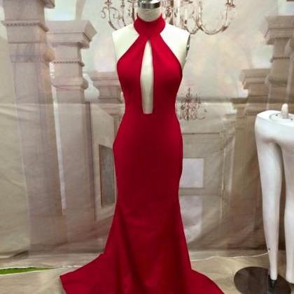 Halter Prom Dress With Keyhole Front on Luulla