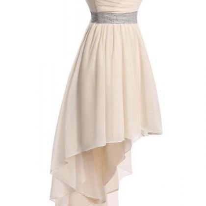 Sleeveless Pleated High Low Chiffon Hoco Party Dress With Corset Back ...