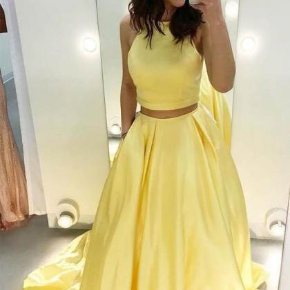 Yellow Two Pieces Prom Dress on Luulla