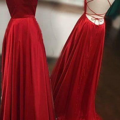 Sexy Simple Red Long Prom Dress on Luulla