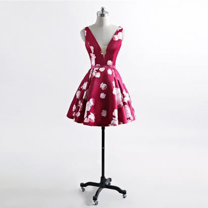 Short Floral Hoco Party Dress on Luulla