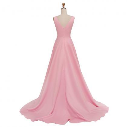 Long Satin Simple Prom Dress Evening Gown on Luulla