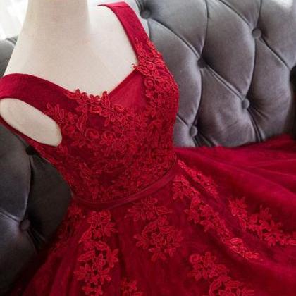 V Neck Dark Red Homecoming Dresses Hoco Birthday Party on Luulla