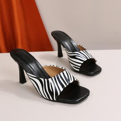Zebra Print Mule Sandals on Luulla