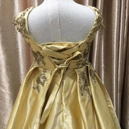 Gold Appliqued Girl Formal Dress Frock on Luulla