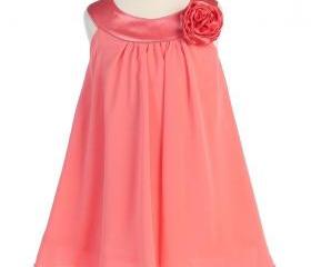 Satin Bib Neckline Chiffon A-line Flower Girl Dress on Luulla