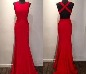 Simple Red Prom Dress on Luulla