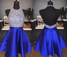 Backless Short Halter Party Dress on Luulla