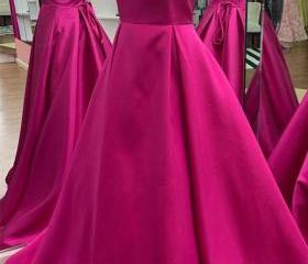 Strapless Fuchsia Long Prom Dress With Corset Back on Luulla