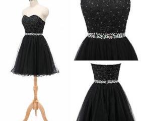 Sleeveless Black Hoco Party Dress Homecoming Dresses on Luulla