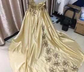 Gold Appliqued Girl Formal Dress Frock on Luulla