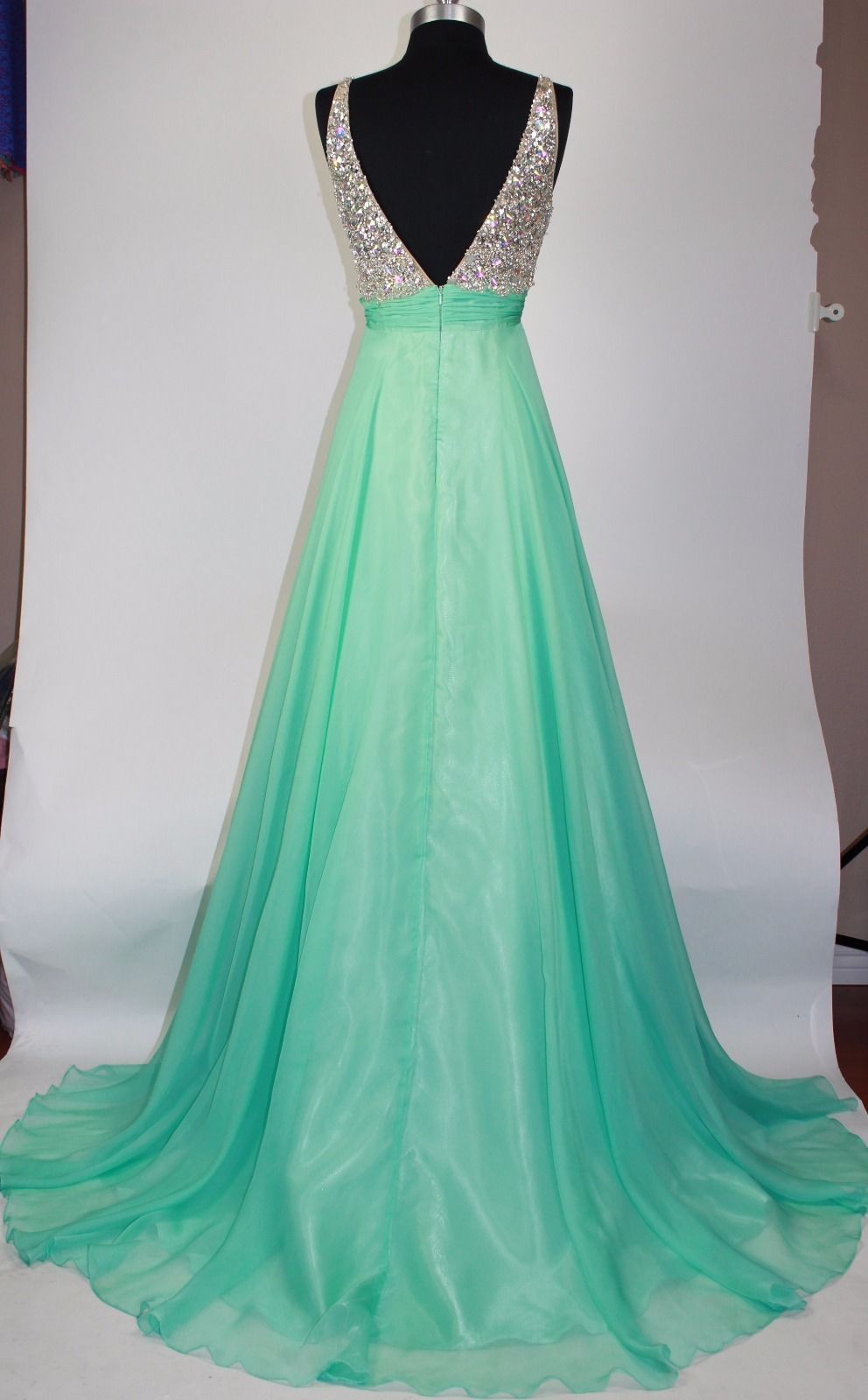 Long Organza Prom Dress With Crystals on Luulla
