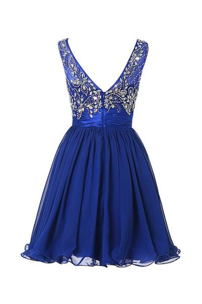 V Back Short Graduation Dress Homecoming Dress on Luulla