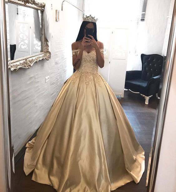 Off The Shoulder Ball Gown Prom Dress on Luulla
