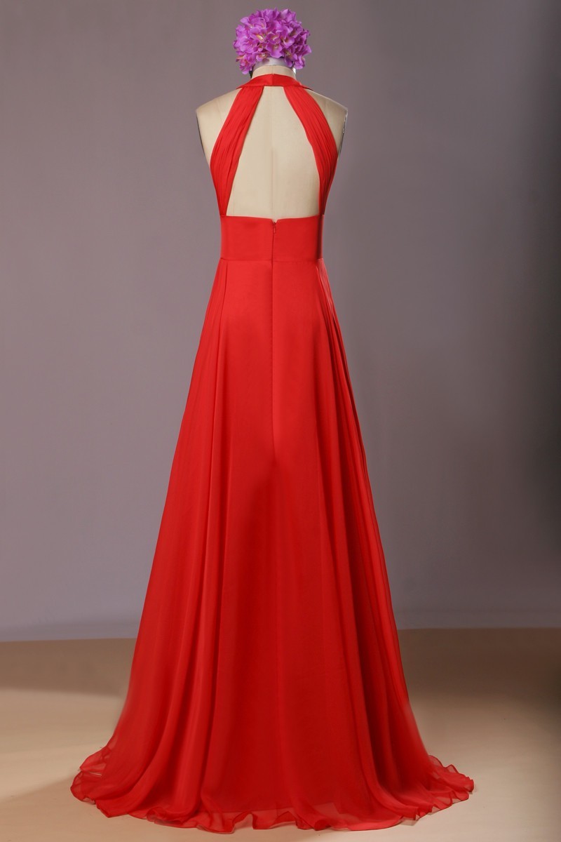 Long Red Chiffon Prom Dress on Luulla