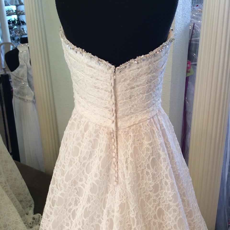 Sleeveless Overall Lace Wedding Dress With Pleated Bodice on Luulla