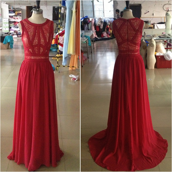Red Chiffon Prom Dress on Luulla