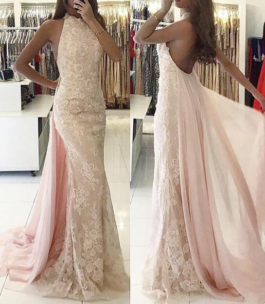 Backless Halter Prom Dress on Luulla