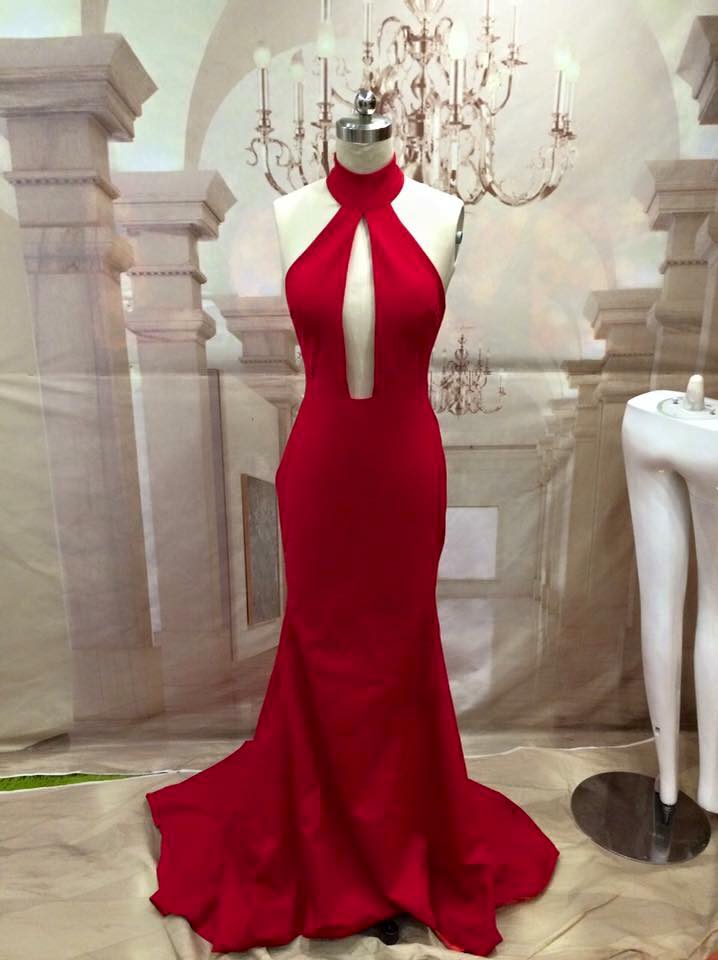 Halter Prom Dress With Keyhole Front on Luulla