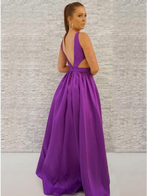 Plunging Neck Prom Dress With V Back on Luulla