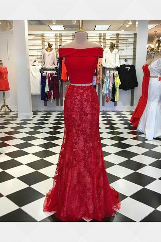 Red Two Pieces Prom Dress on Luulla
