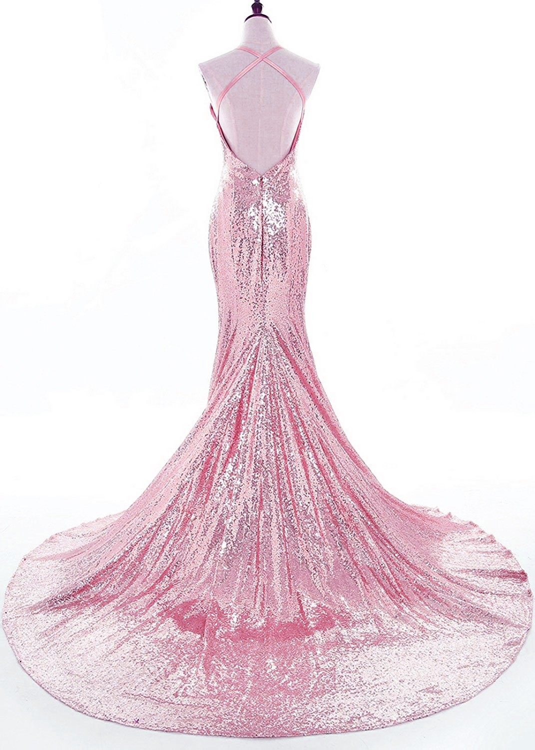 Pink Sequin Prom Dress For Party on Luulla