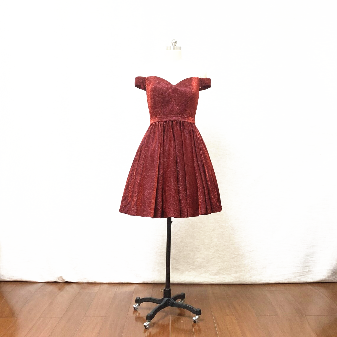 Off Shoulder Burgundy Glitter Short Hoco Party Dresses Homecoming on Luulla