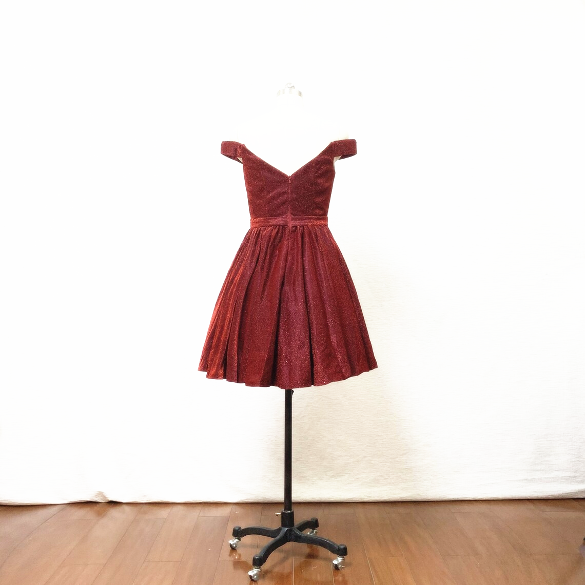 Off Shoulder Burgundy Glitter Short Hoco Party Dresses Homecoming on Luulla