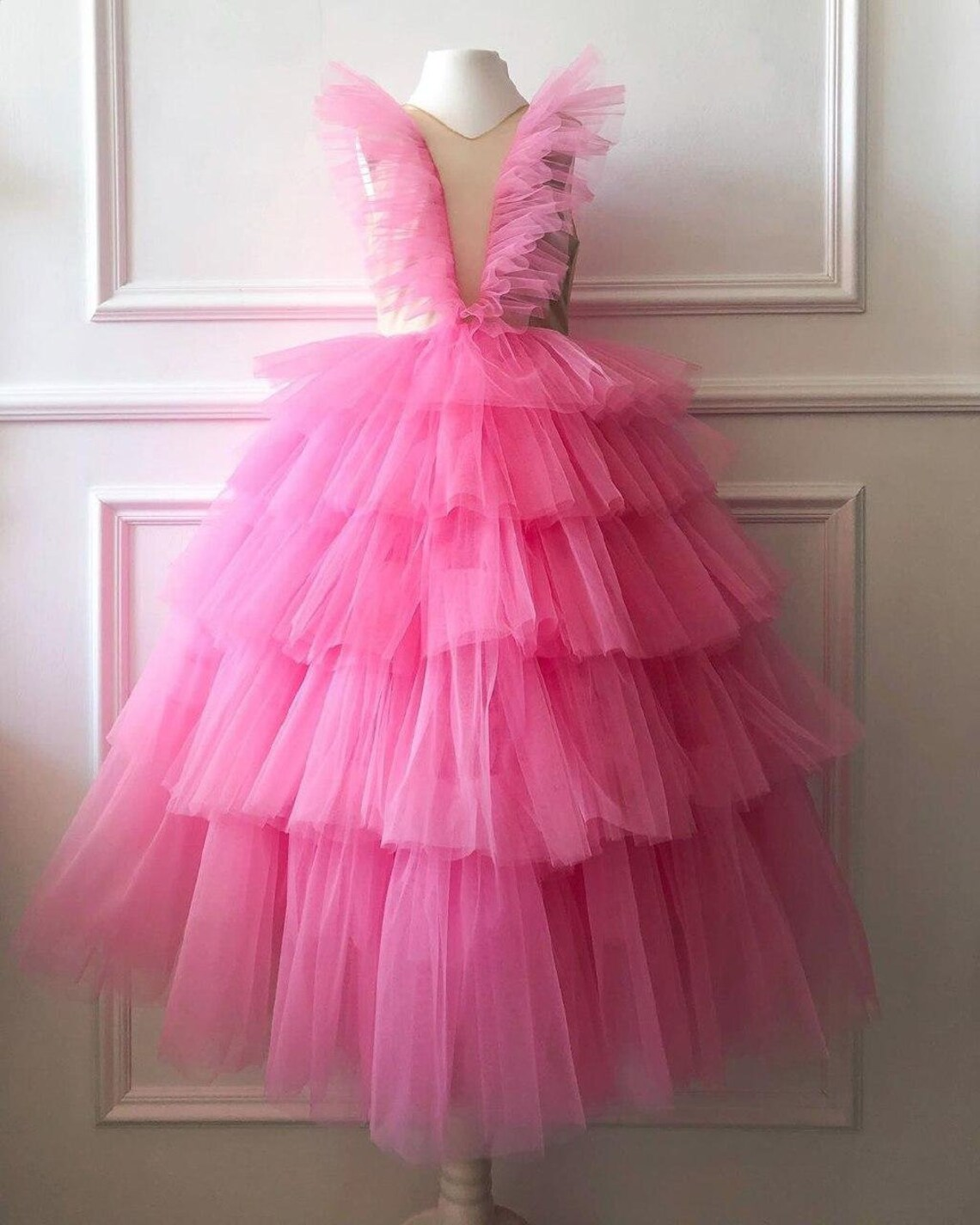 Pleated Tulle Girl Pageant Dresses Birthday Wear Formal Occasion Wear ...