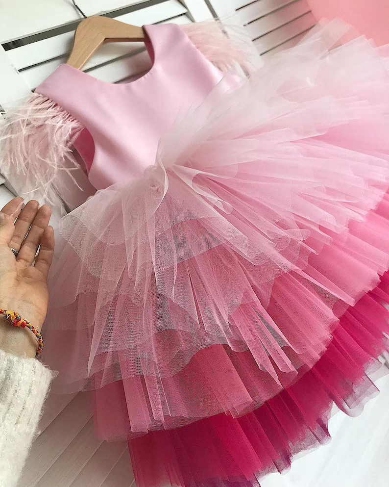 Multi-color Tulle Tutu Girl Dress Pageant Birthday Party on Luulla