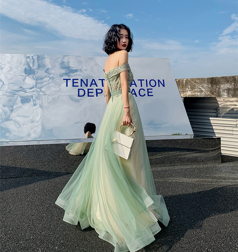 Off The Shoulder Long Formal Occasion Dress Evening Gowns For Asian on ...