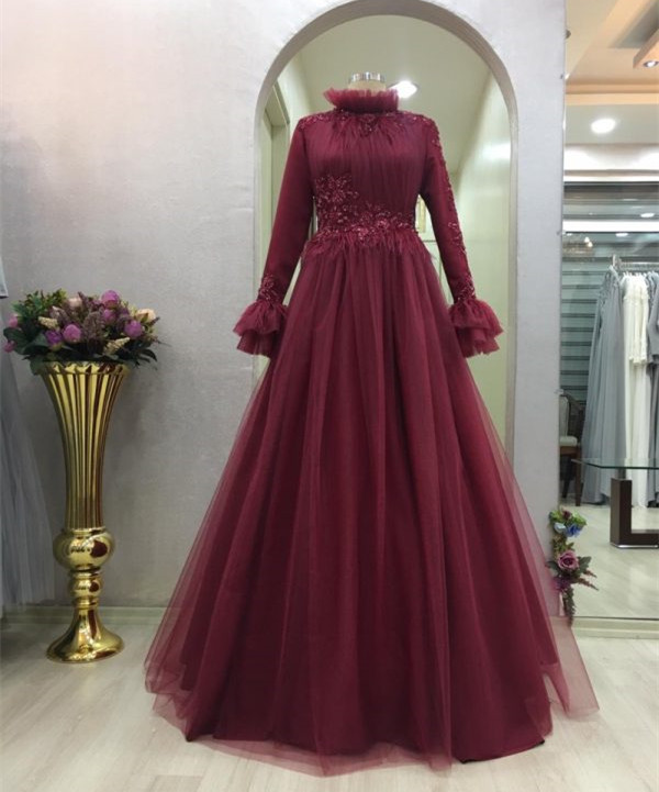 High Neck Modest Muslim Formal Dresses Long Evening Gowns Custom on Luulla
