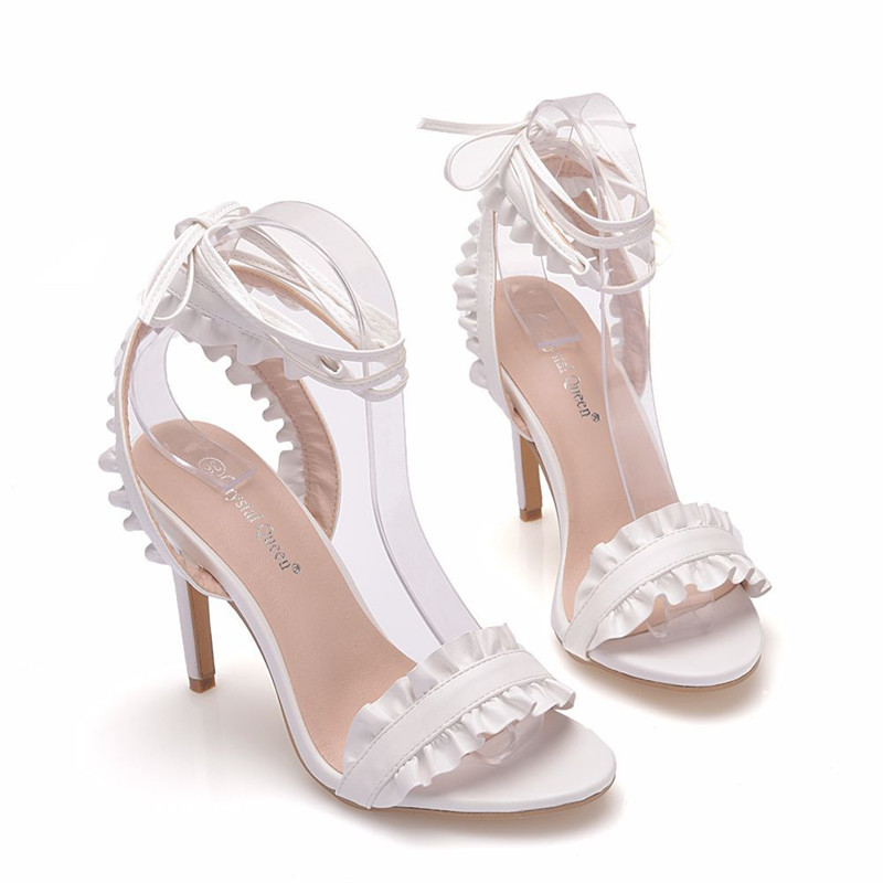 Ruffle Detail Lace Up Heels Sandals Shoes Women on Luulla