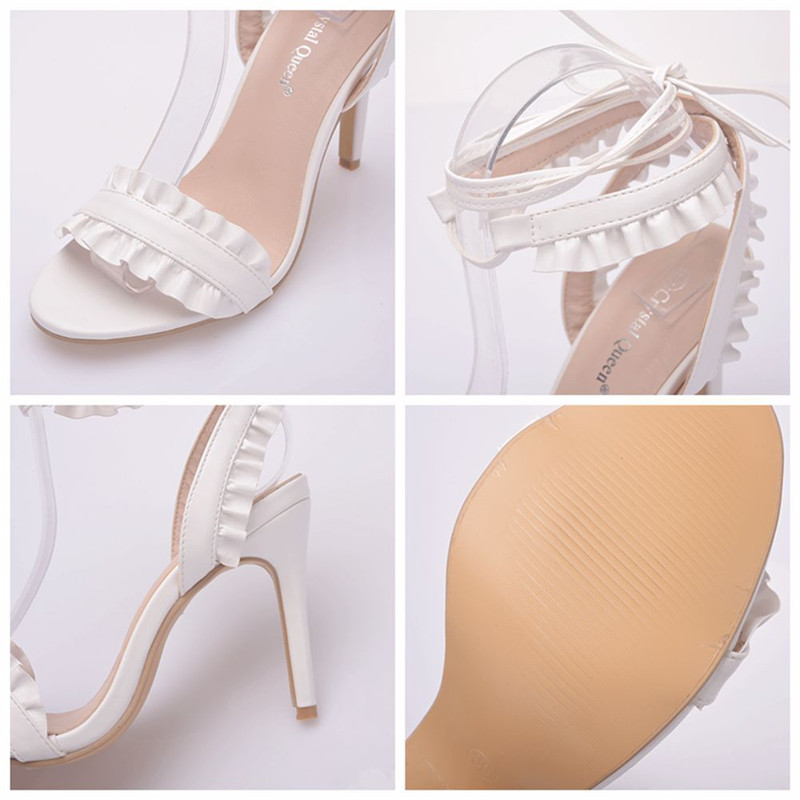 Ruffle Detail Lace Up Heels Sandals Shoes Women on Luulla