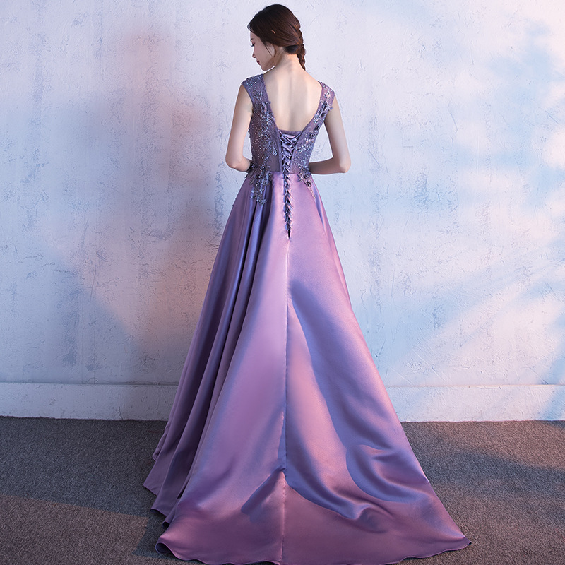 Cap Sleeves Purple Formal Occasion Dresses Long Evening Gowns on Luulla