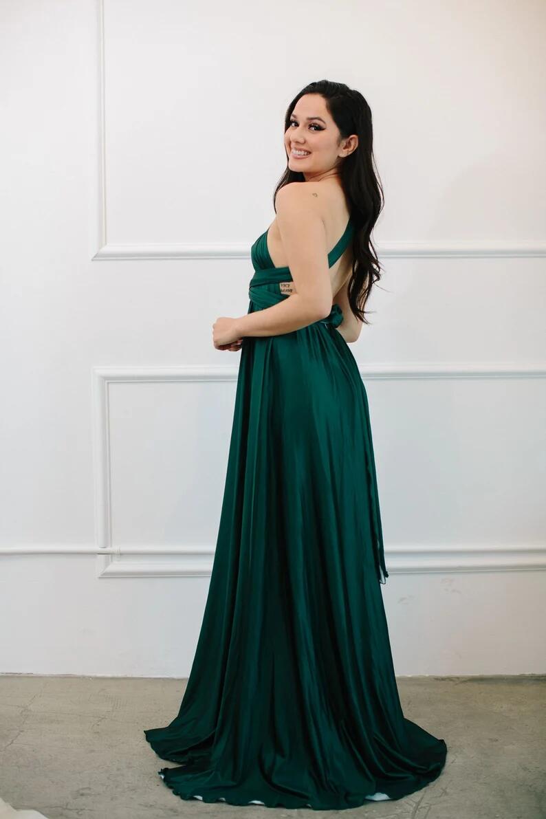 Forest Green Infinity Dress Convertible Bridesmaids Dress Maternity ...