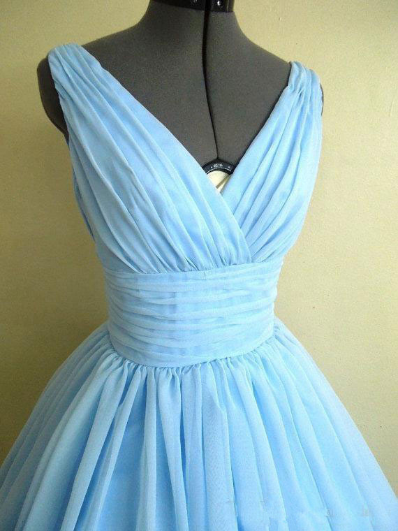 1950's Short Blue Retro Dress on Luulla