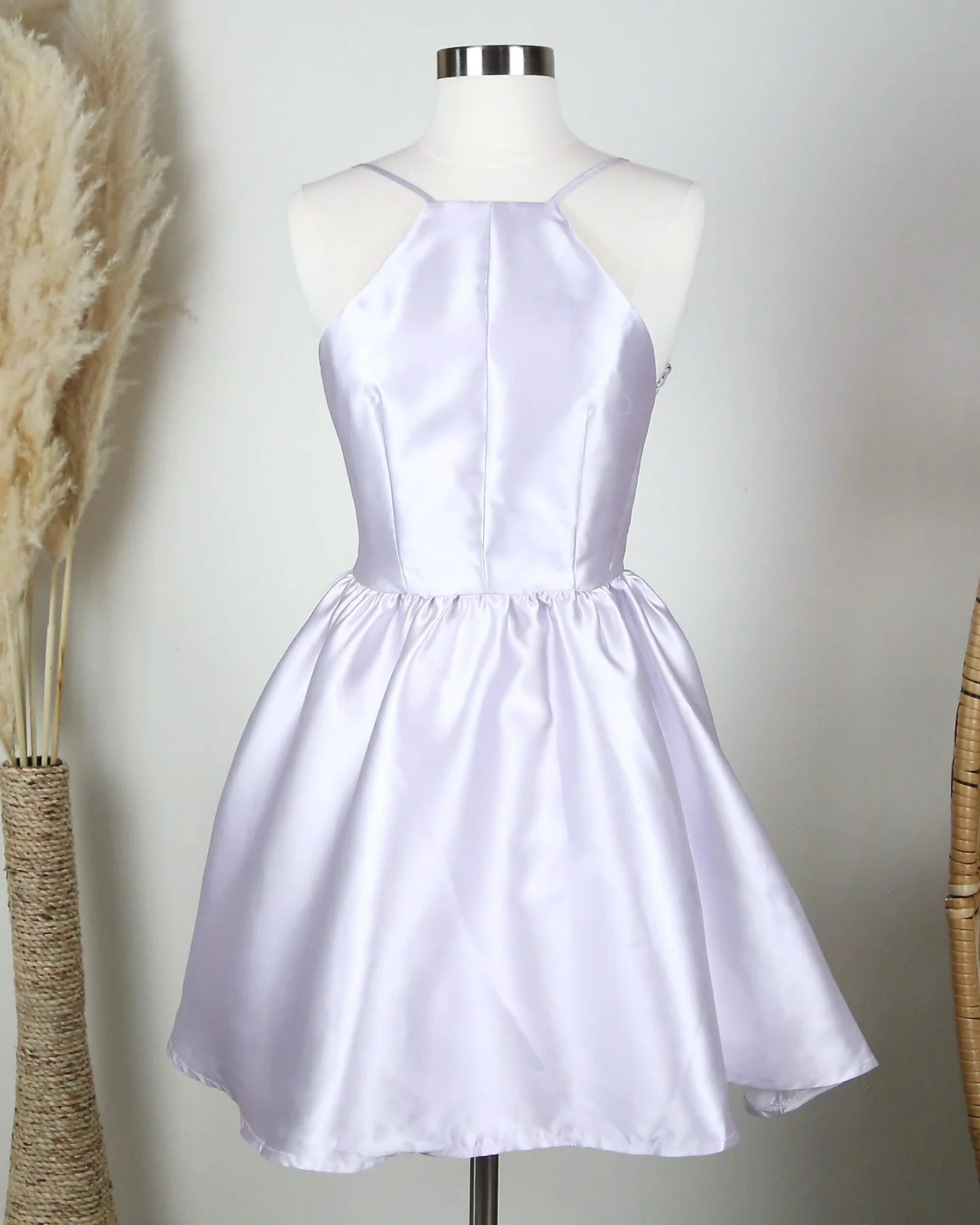 Open Back Satin Short Hoco Party Dress on Luulla