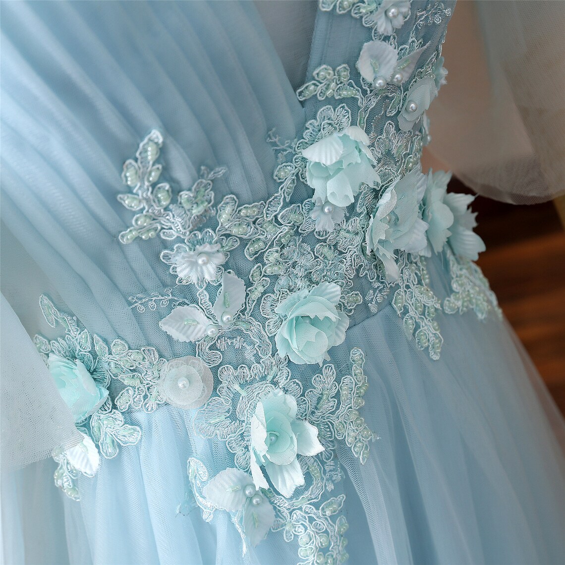 Pale Blue Fairy Tale Pageant Dress Formal Occasion Evening Gown on Luulla