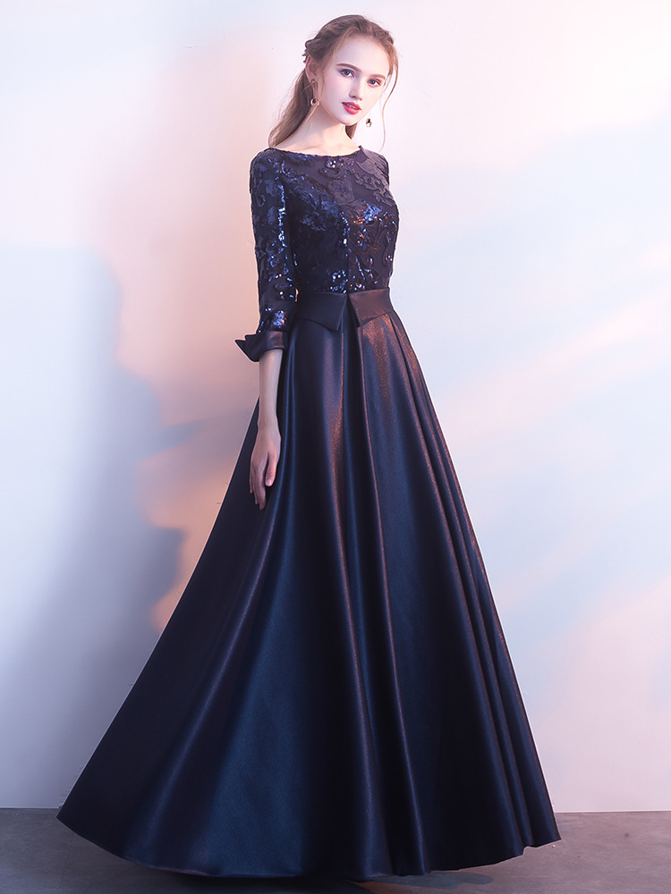 Navy Long Pageant Dresses Evening Gown on Luulla