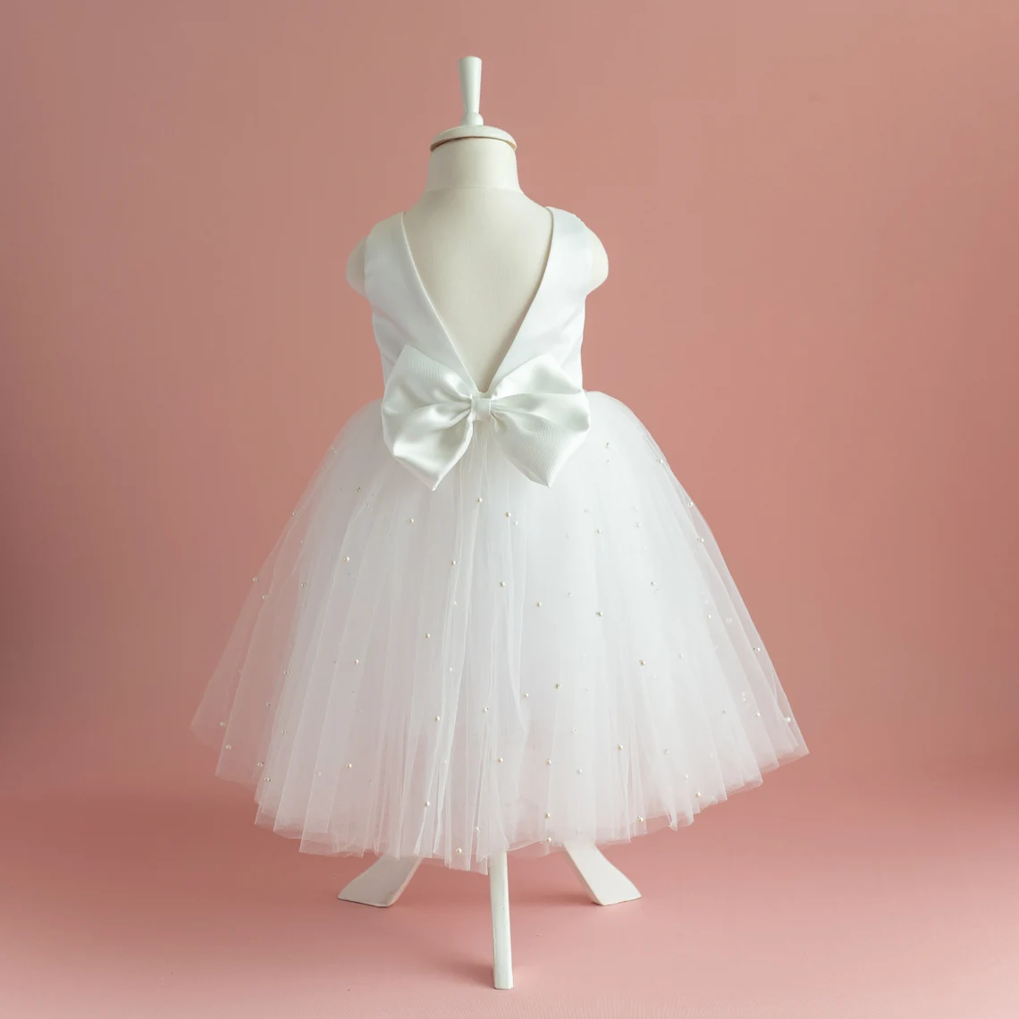 White First Communion Girl Dress With Pearls on Luulla