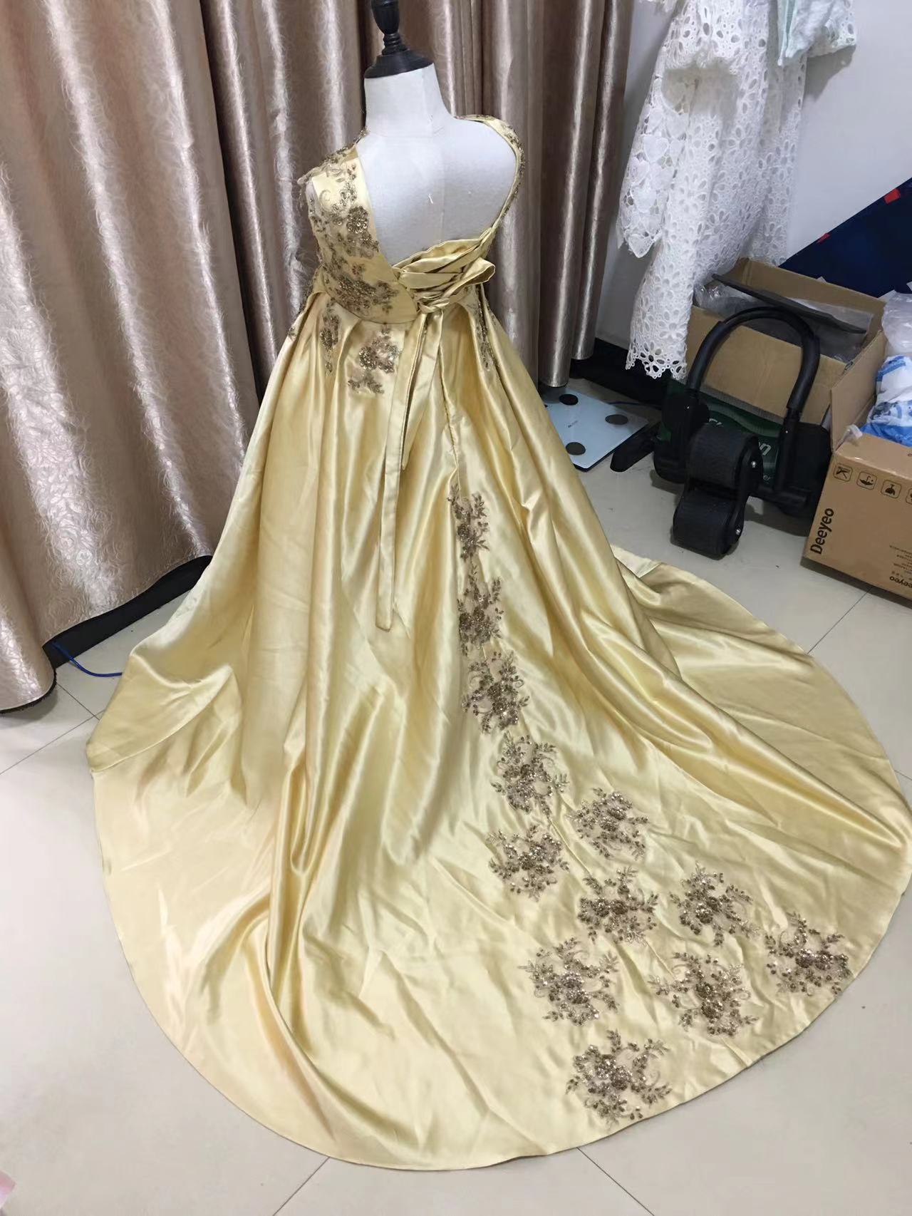 Gold Appliqued Girl Formal Dress Frock on Luulla