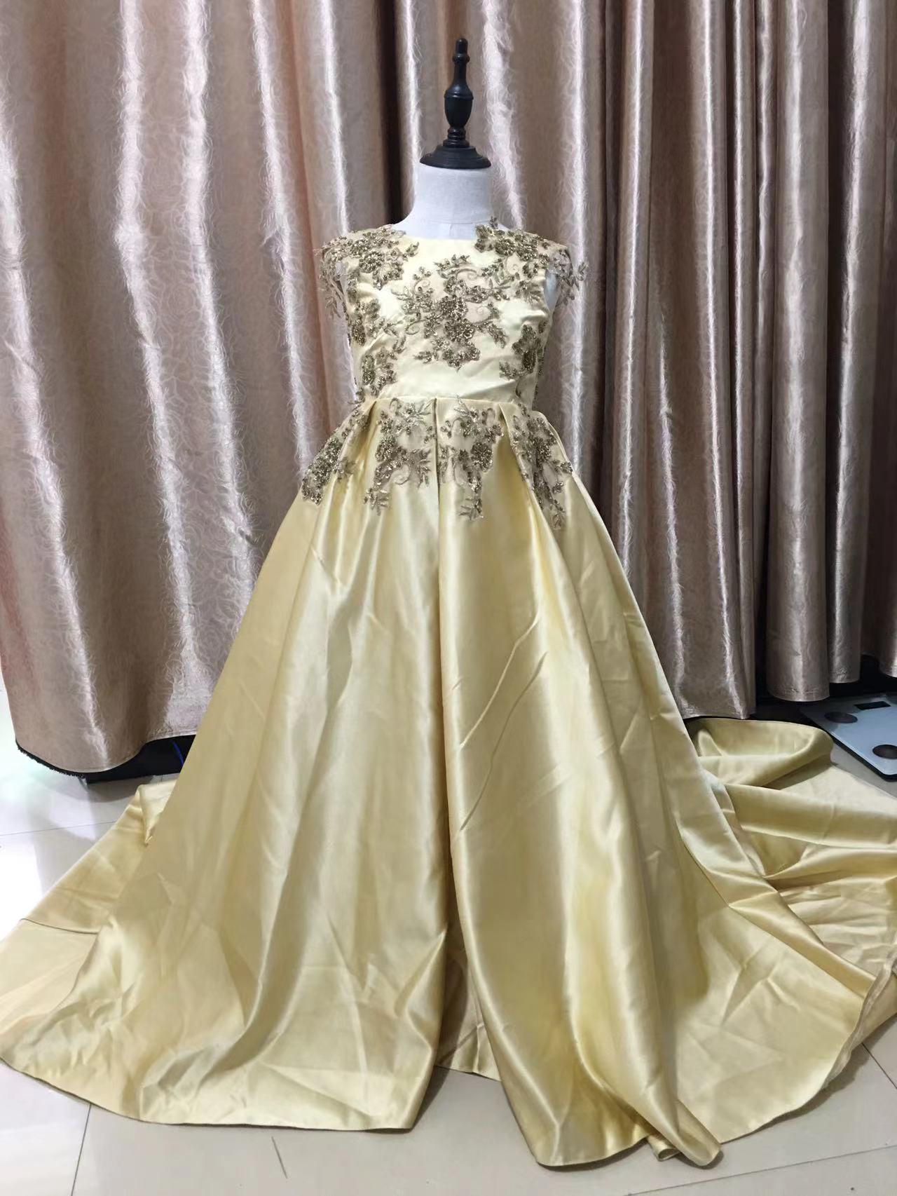 Gold Appliqued Girl Formal Dress Frock on Luulla