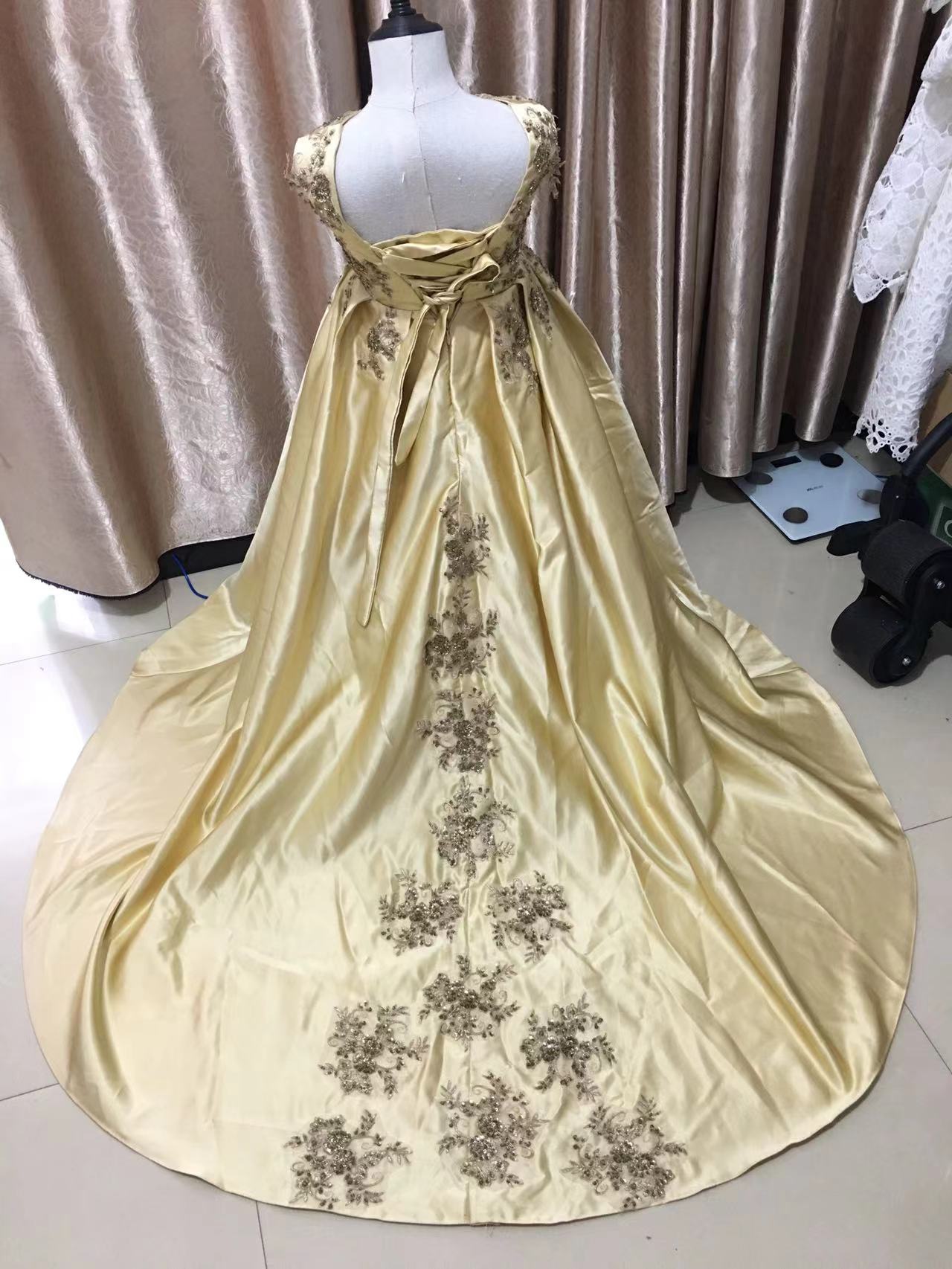 Gold Appliqued Girl Formal Dress Frock on Luulla