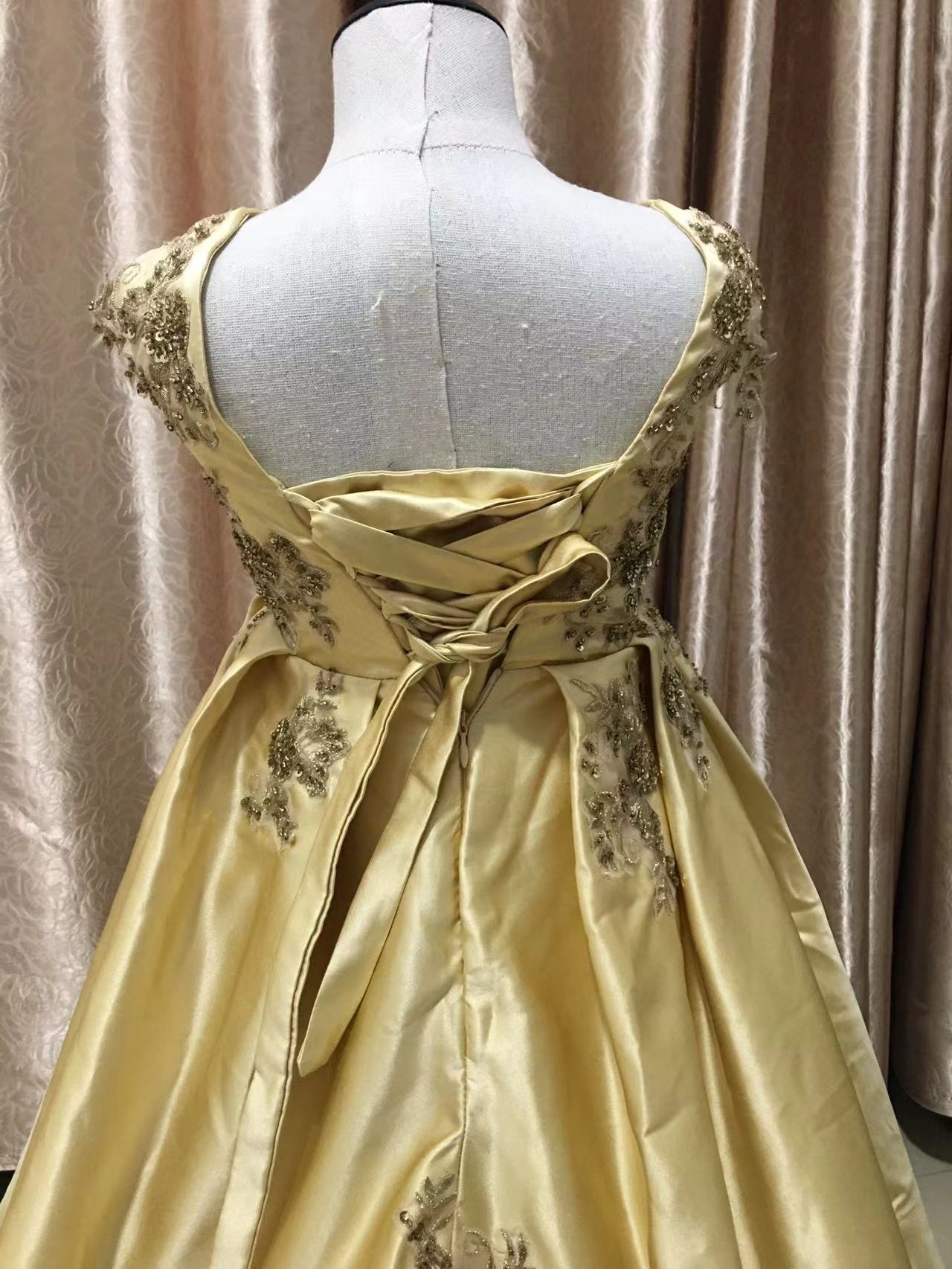 Gold Appliqued Girl Formal Dress Frock on Luulla