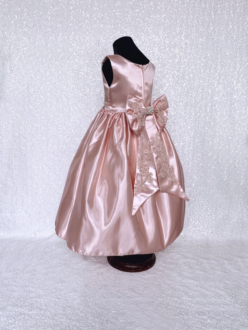 Satin Ankle Length Girl Frock Dress on Luulla