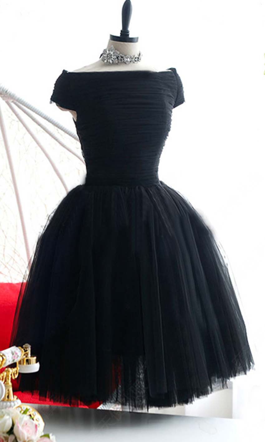 Short Knee Length Retro Little Black Graduation Party Prom Dress on Luulla