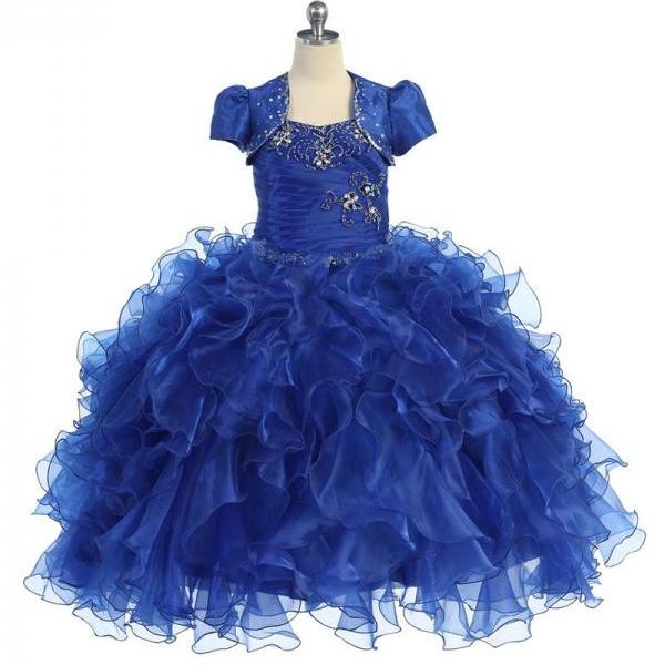 Ruffled Ball Gown Pageant Dress With Balero Jacket on Luulla